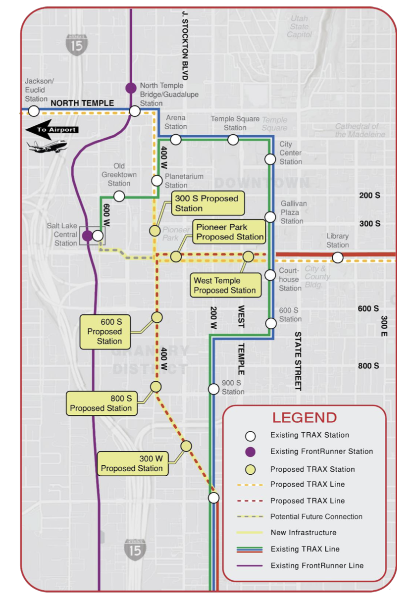 UTA's preferred route for new Trax Orange Line bypasses Salt Lake ...